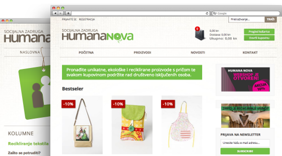Web shop Humana Nova - web shop izradio Marker web studio